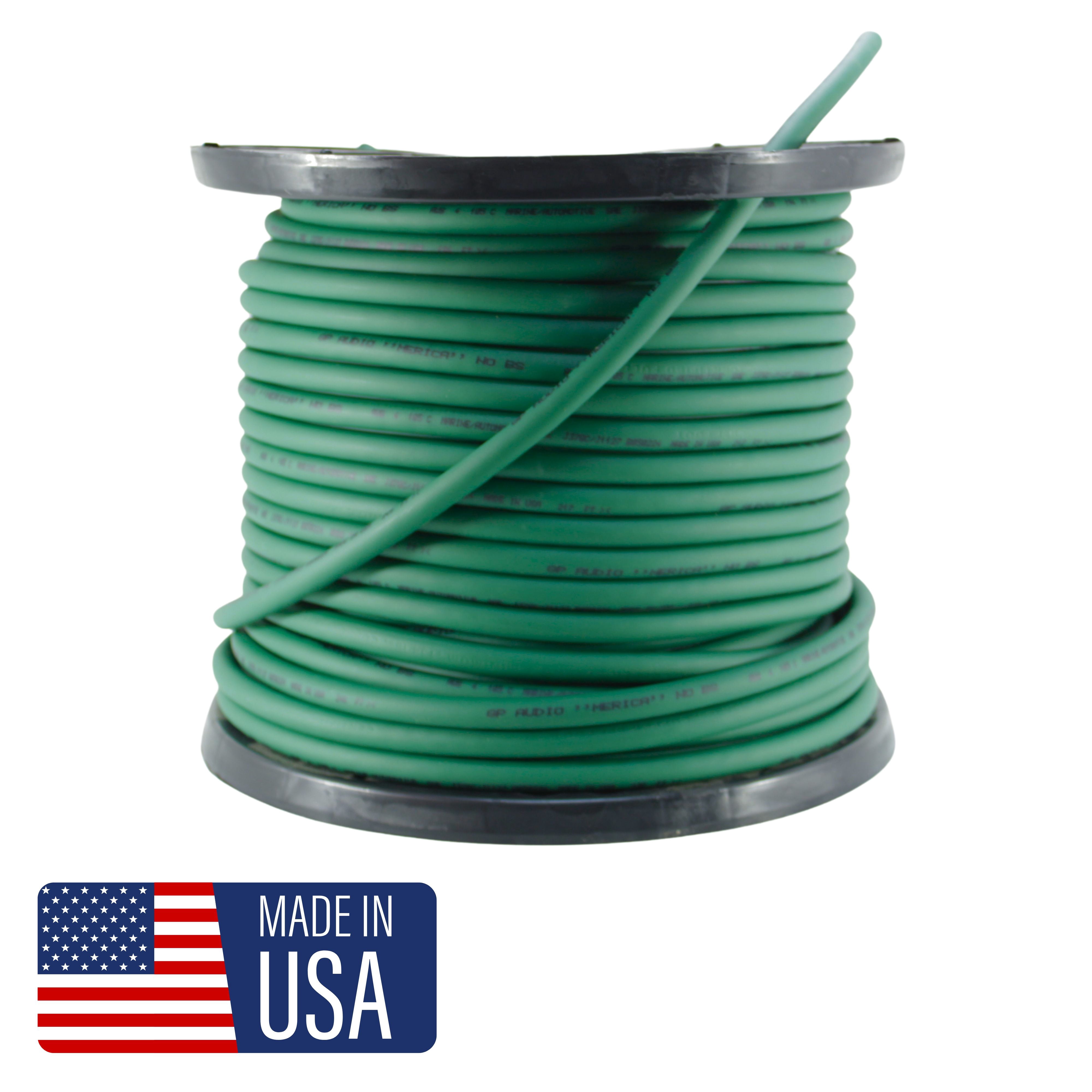 GP Car Audio True 4 AWG 100% OFC Pure Copper Power/Ground Wire Green ...