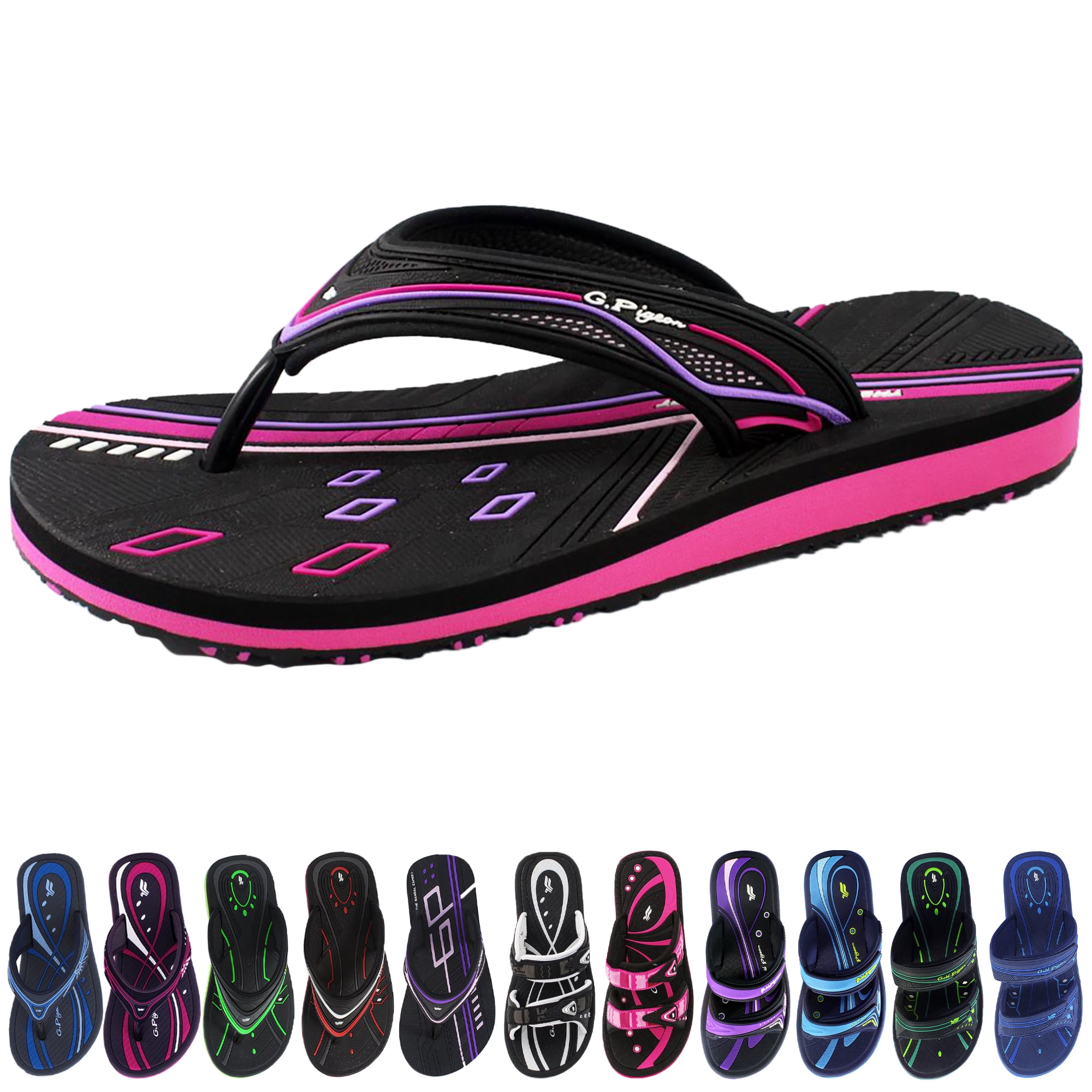 GP Classic Flip Flops for Men Women Youth, Outdoor Water Flip Flops ...