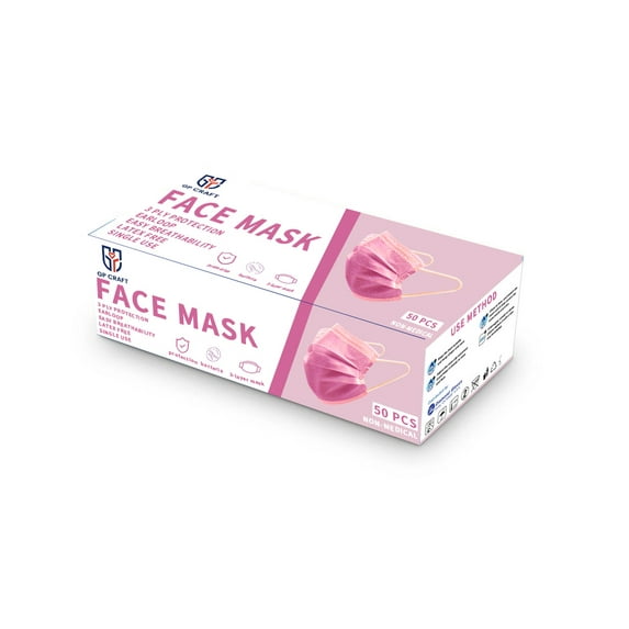 GP Craft 50 pcs FACE MASK, 3 Ply Protective Barrier, Single Use ...