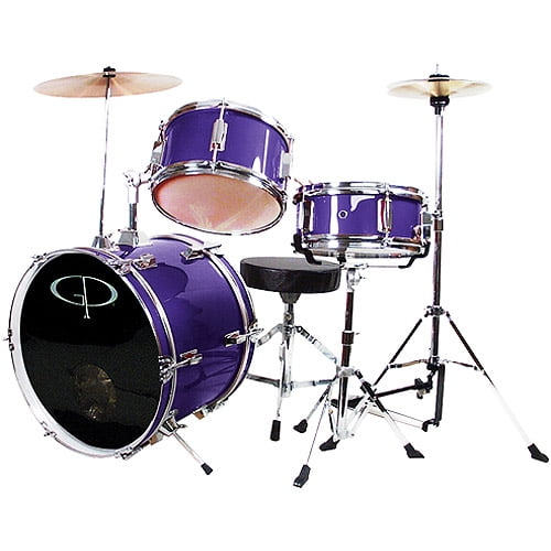 GP Percussion 3-Piece Complete Junior Drum Set, Purple - Walmart.com