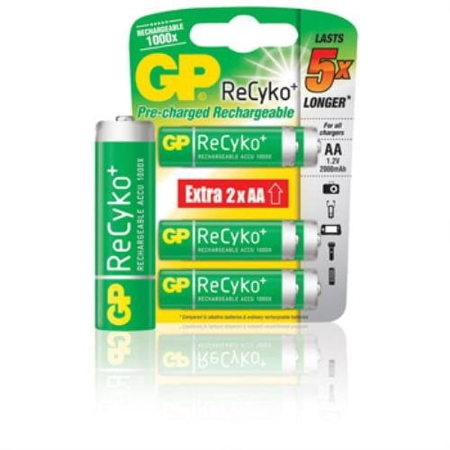 GP ReCyko six (6) Pack AA NiMH Pre-Charged Rechargeable Batteries ...