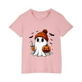 GPAECEAD Cute Ghost Drinking Coffee Halloween T-Shirt Girls Funny ...