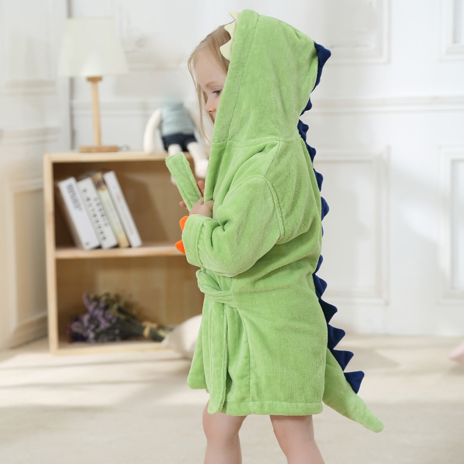 GPAECEAD Kids Bath Robe Toddler Cotton Towel Animal Dinosaur Hooded ...