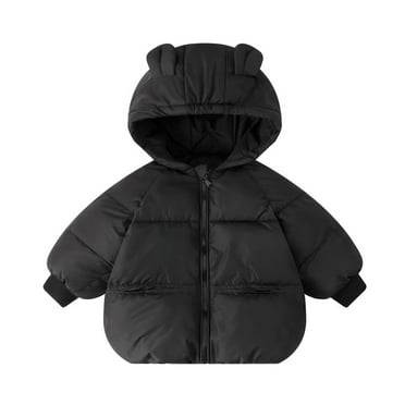 Baywell Toddler Girls Winter Fleece Coat Kids Hooded Faux Fur Jacket Baby Warm Outwear Black 5 ...