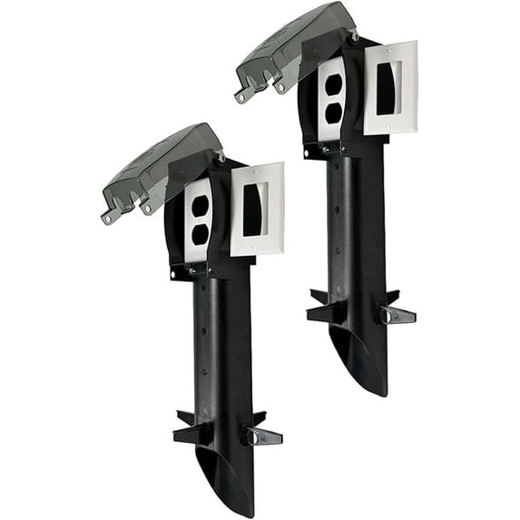 GPD19B-2 19.5" Black Low-Profile Outdoor Landscape Lighting Garden Post ...