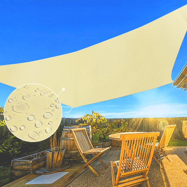 GPED 10'x13' Waterproof UV-Blocker Sun Shade Sail for Yard, Patio ...