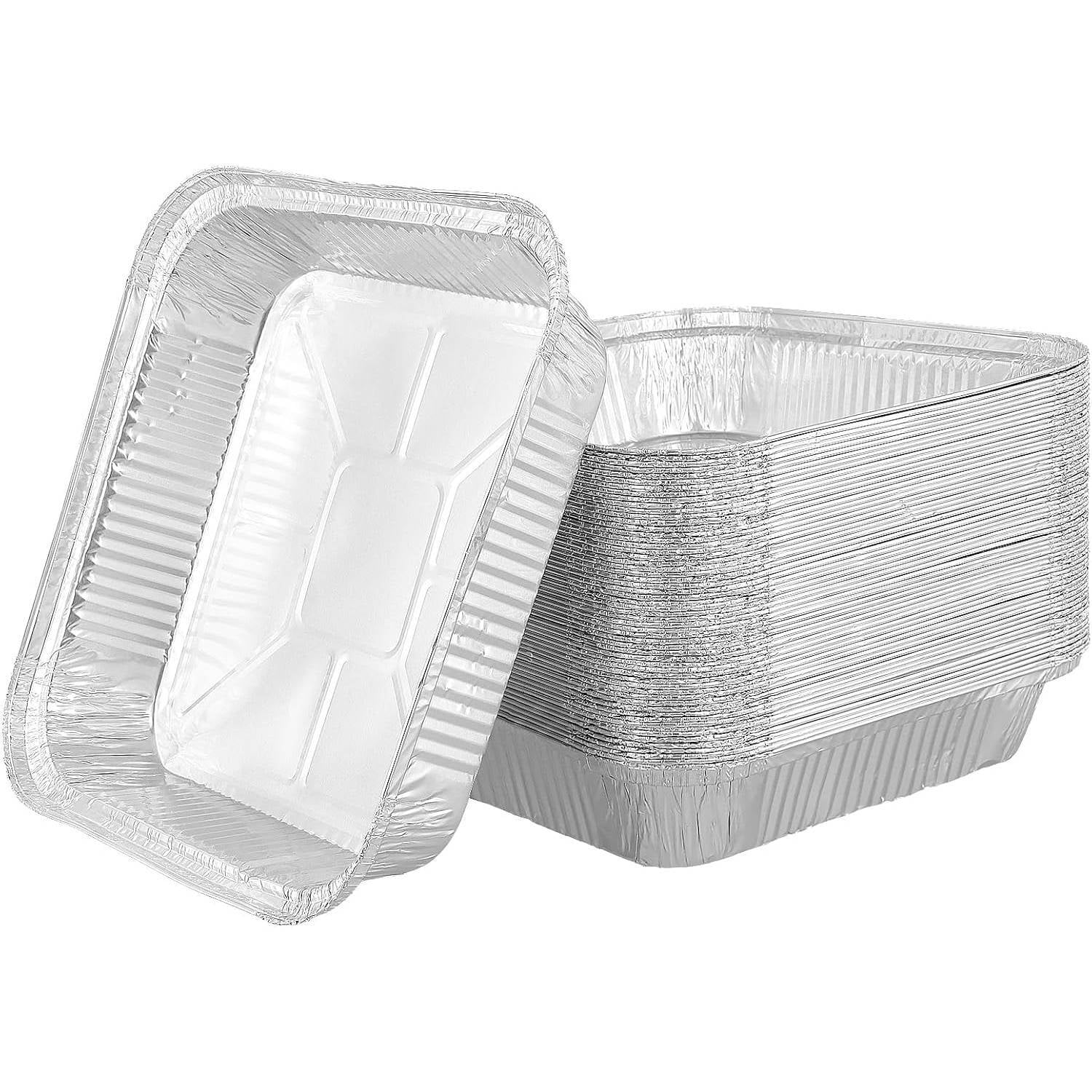 GPED 8x8 Square Aluminum Pans with Clear Plastic Lids [20 Pack], Foil ...