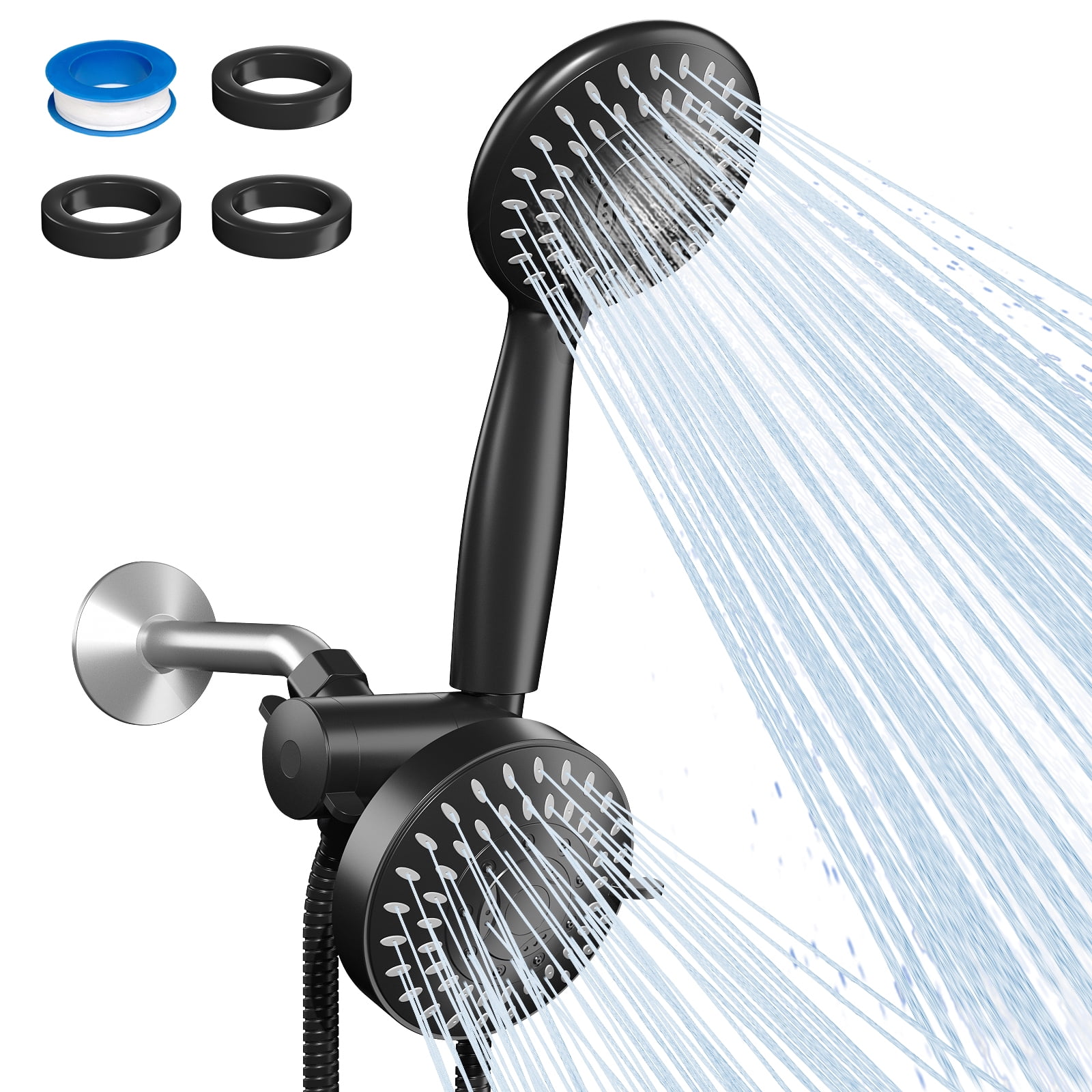 GPED Dual Shower Head Combo, Premium High Pressure 3-Way Rainfall ...