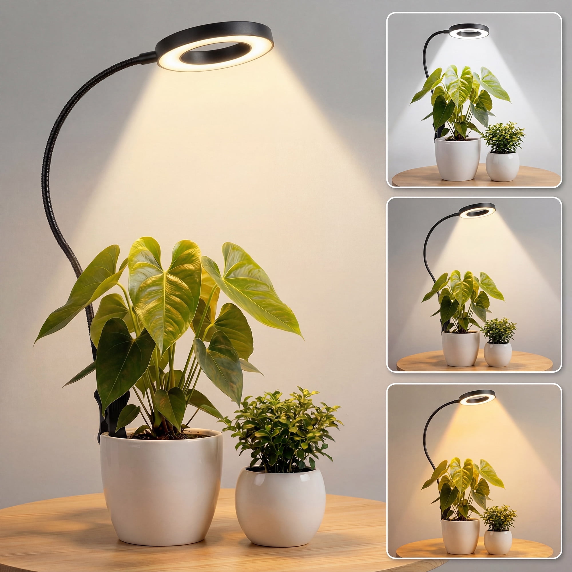 GPED Grow Lights for Indoor Plants, Pot Clip LED Plant Lights with 10 ...
