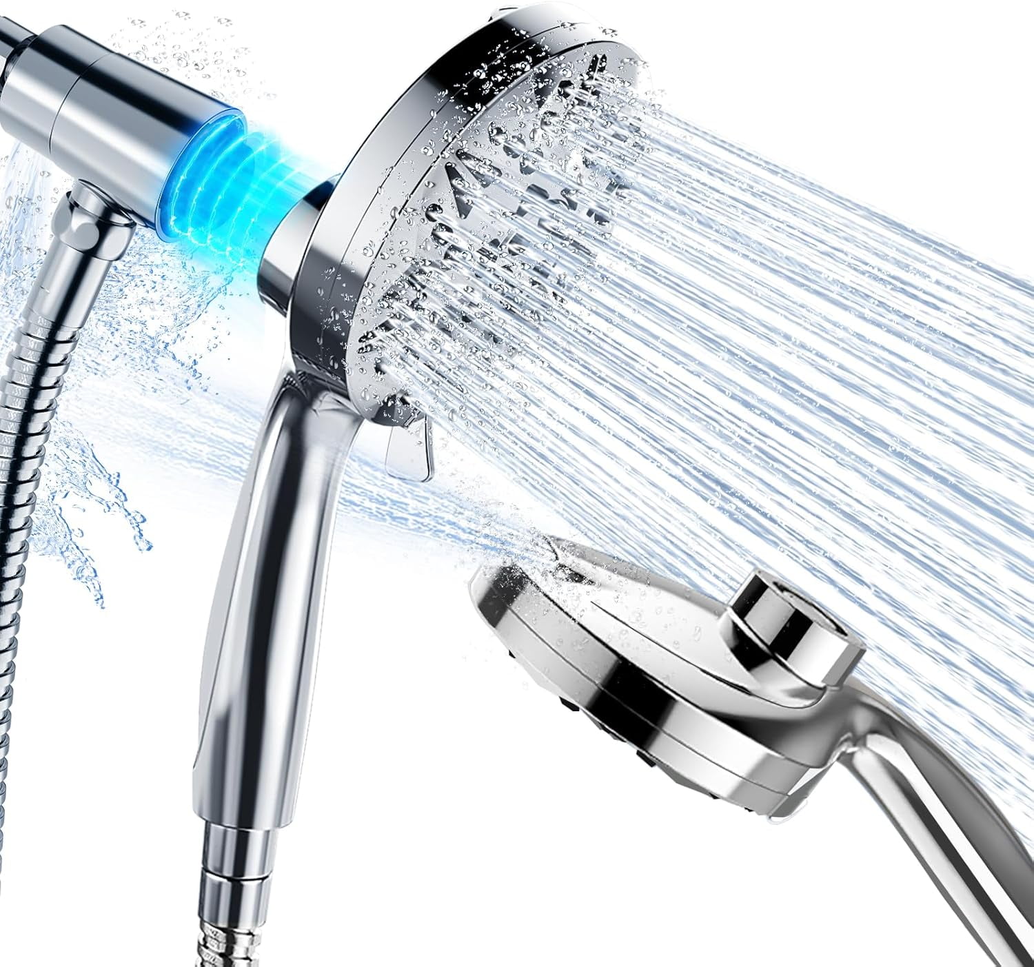 GPED High-Pressure 10-setting Handheld Shower Head with New Magnetic ...