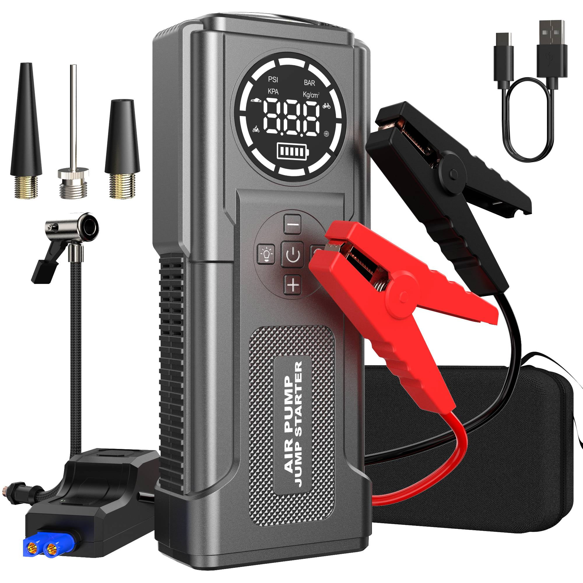 GPED Jump Starter with Air Compressor, 4000A 150PSI Portable Car ...