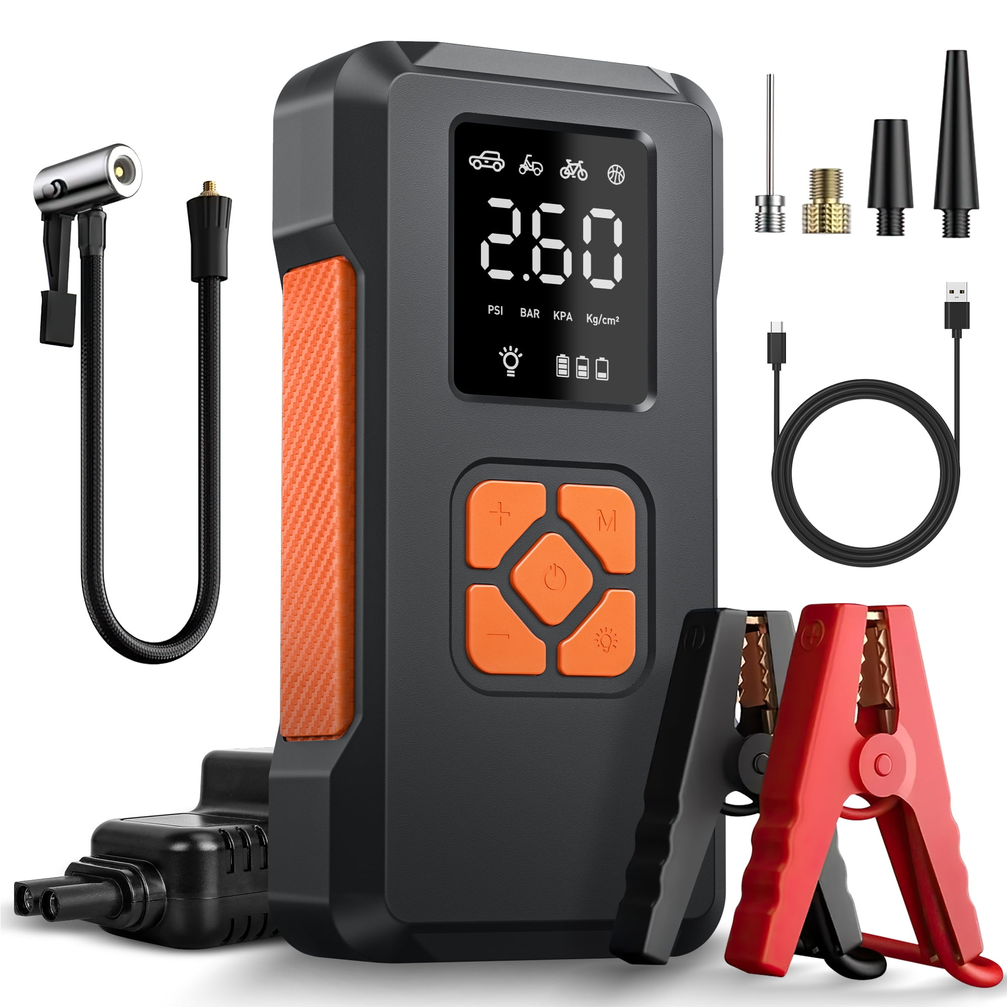 GPED Portable Car Jump Starter with Air Compressor, 3500A Car Battery ...
