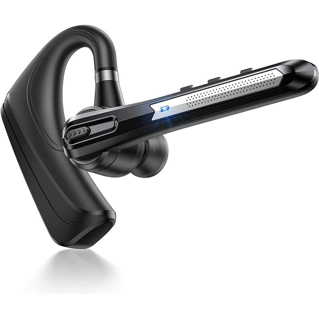 GPEESTRAC Bluetooth Headset, Single-Ear Wireless Earphone with Dual-Mic ...