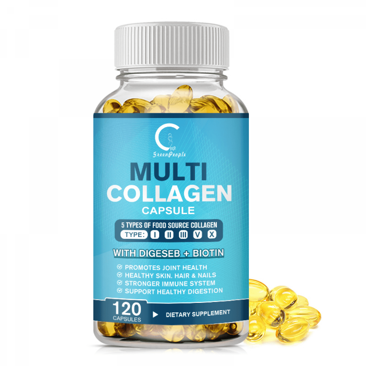 GPGP Greenpeople Multi Collagen Pills 5000mg - 120 Capsules - Healthy ...