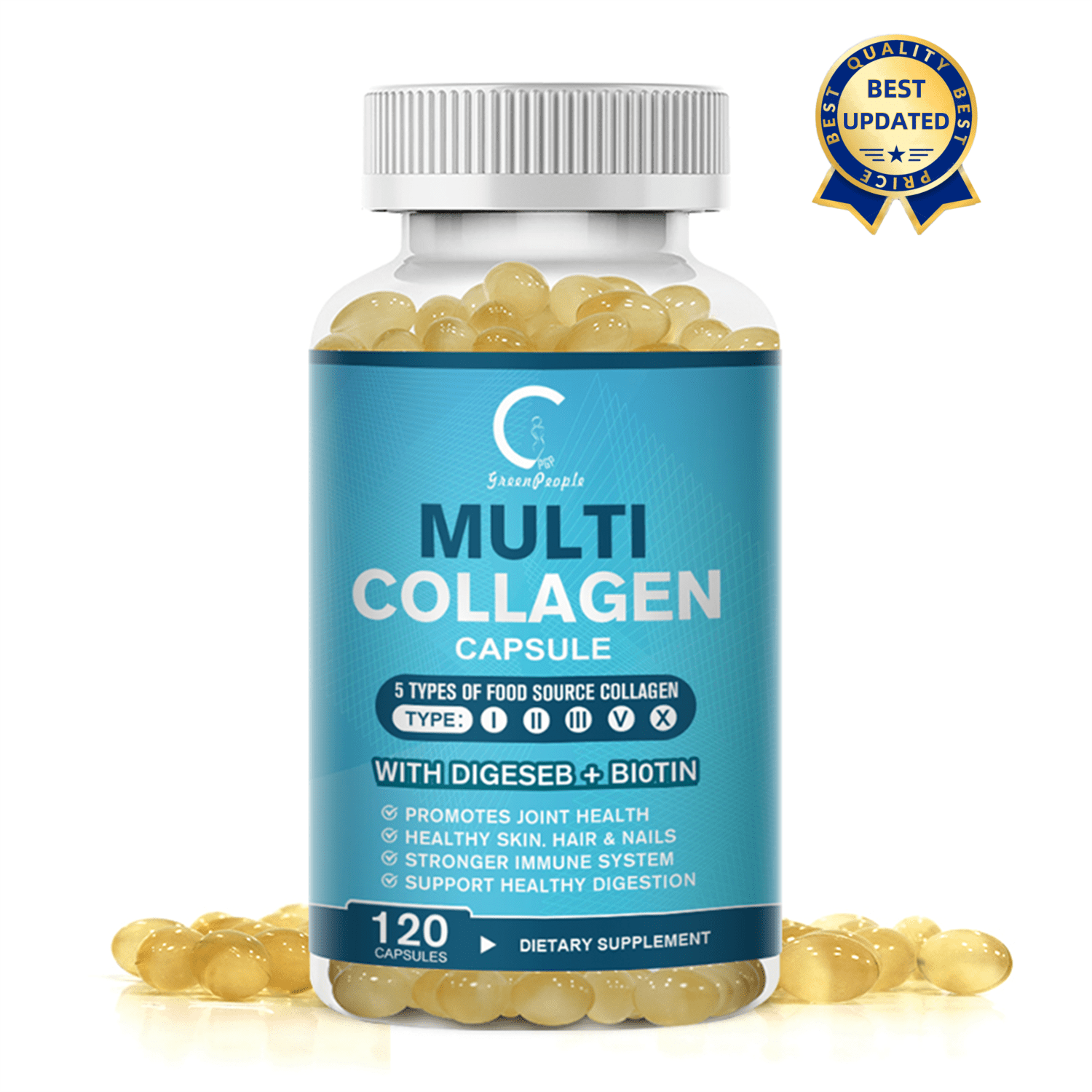 GPGP Greenpeople Multi Collagen Pills 5000mg - 120 Capsules - Healthy ...