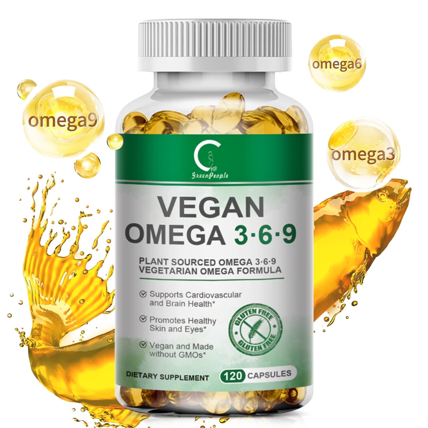 Green People Vegan Omega 3 6 9 Formula, Essential Fatty Acids, 120 ...