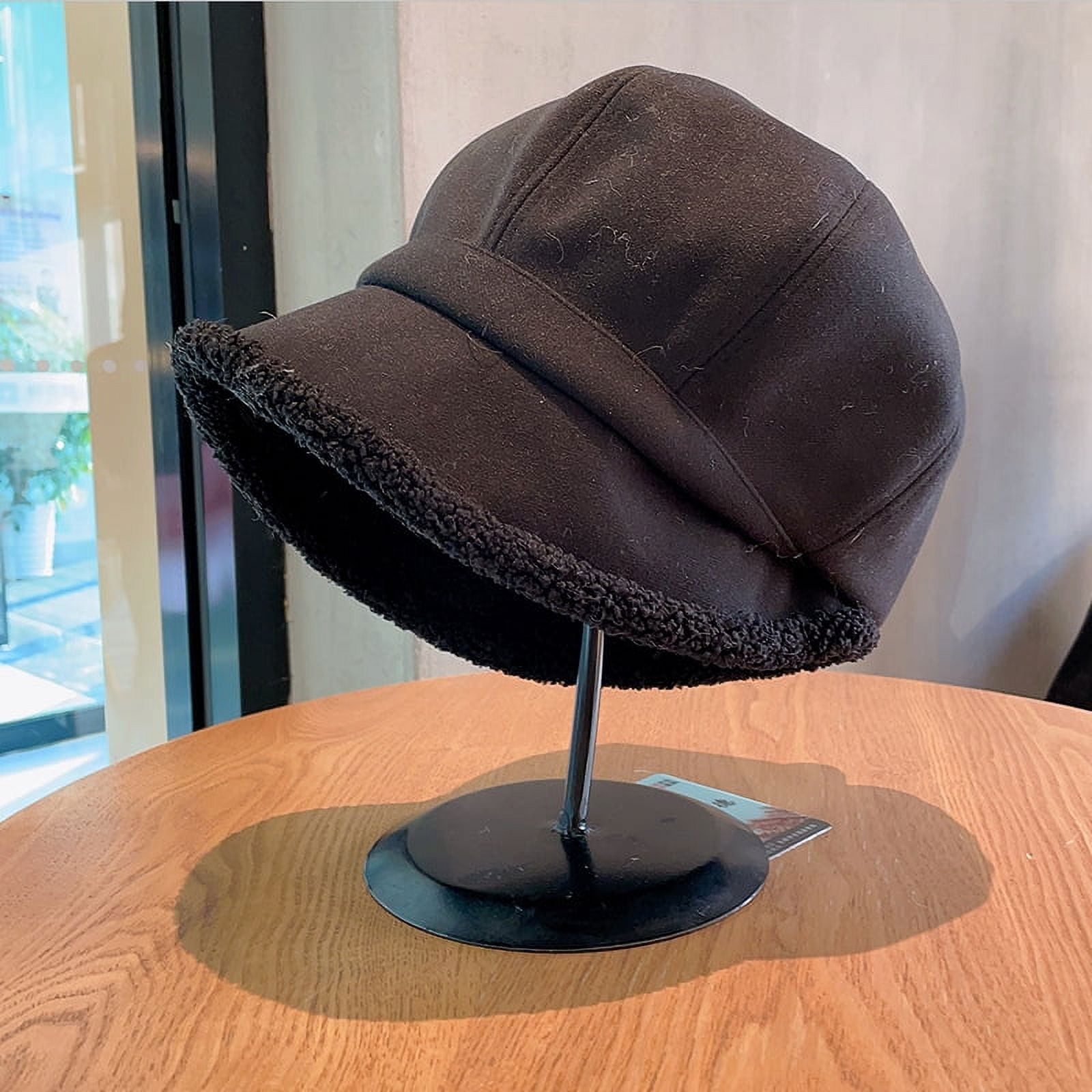 GPHOMRYYY Hat Female Winter Plus Velvet Japanese Octagonal Hat Three ...