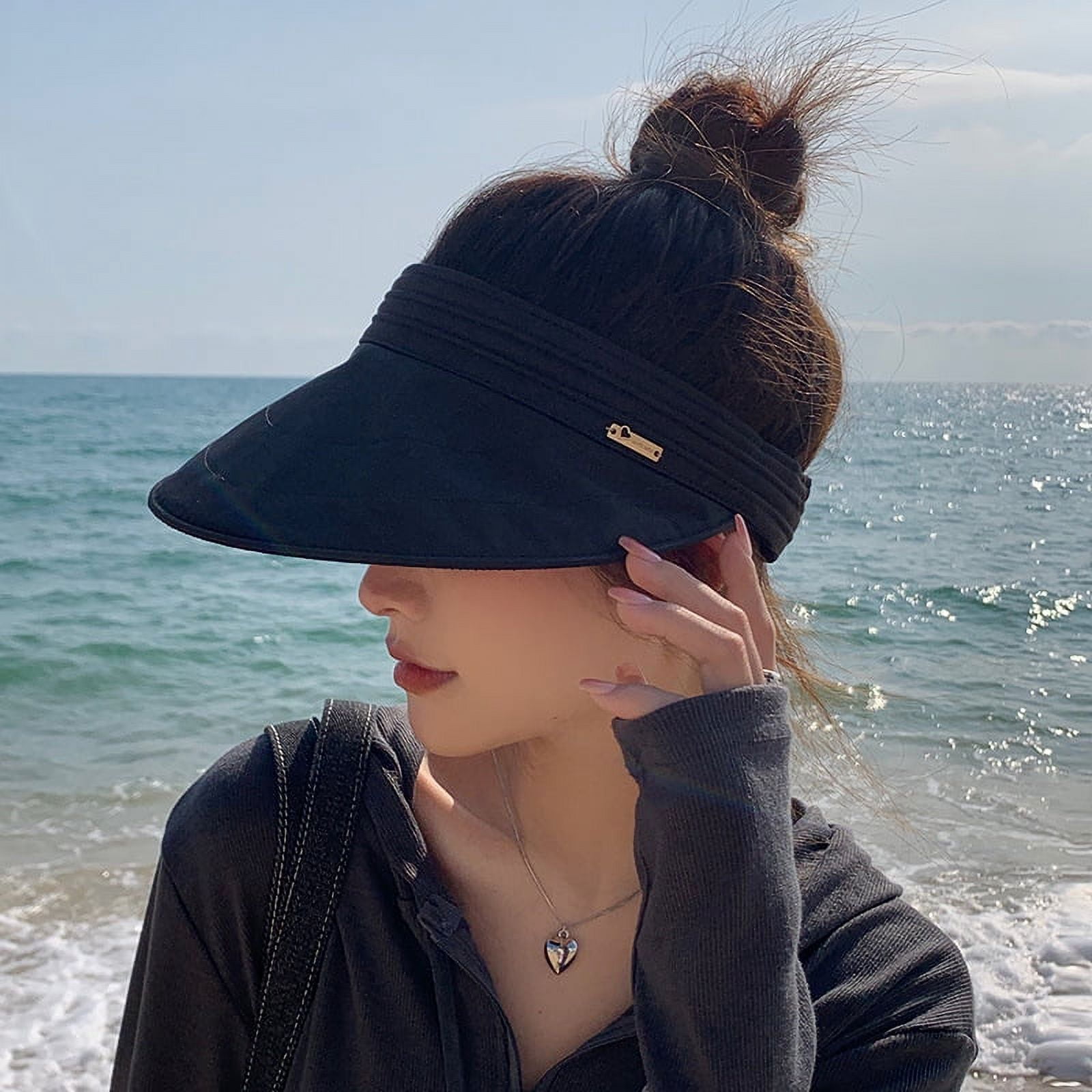 GPHOMRYYY Open Top Sun Hat For Women In Summer With Large Brim, UV ...