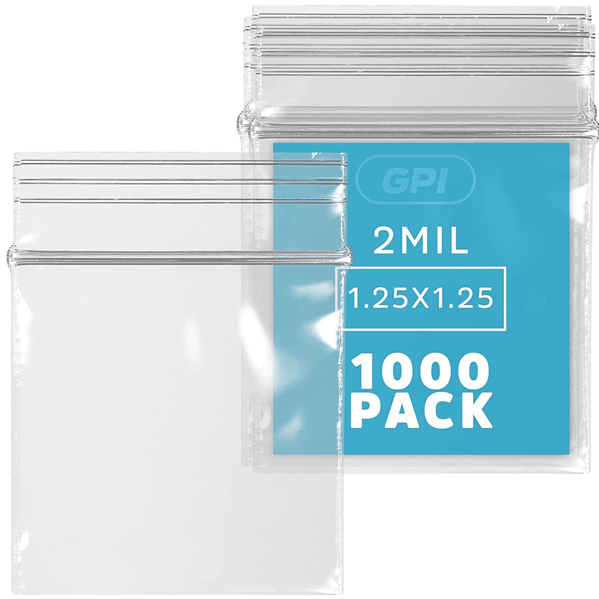 GPI Resealable Tiny Plastic Ziplock Bags 1.25”x1.25” for Jewelry ...