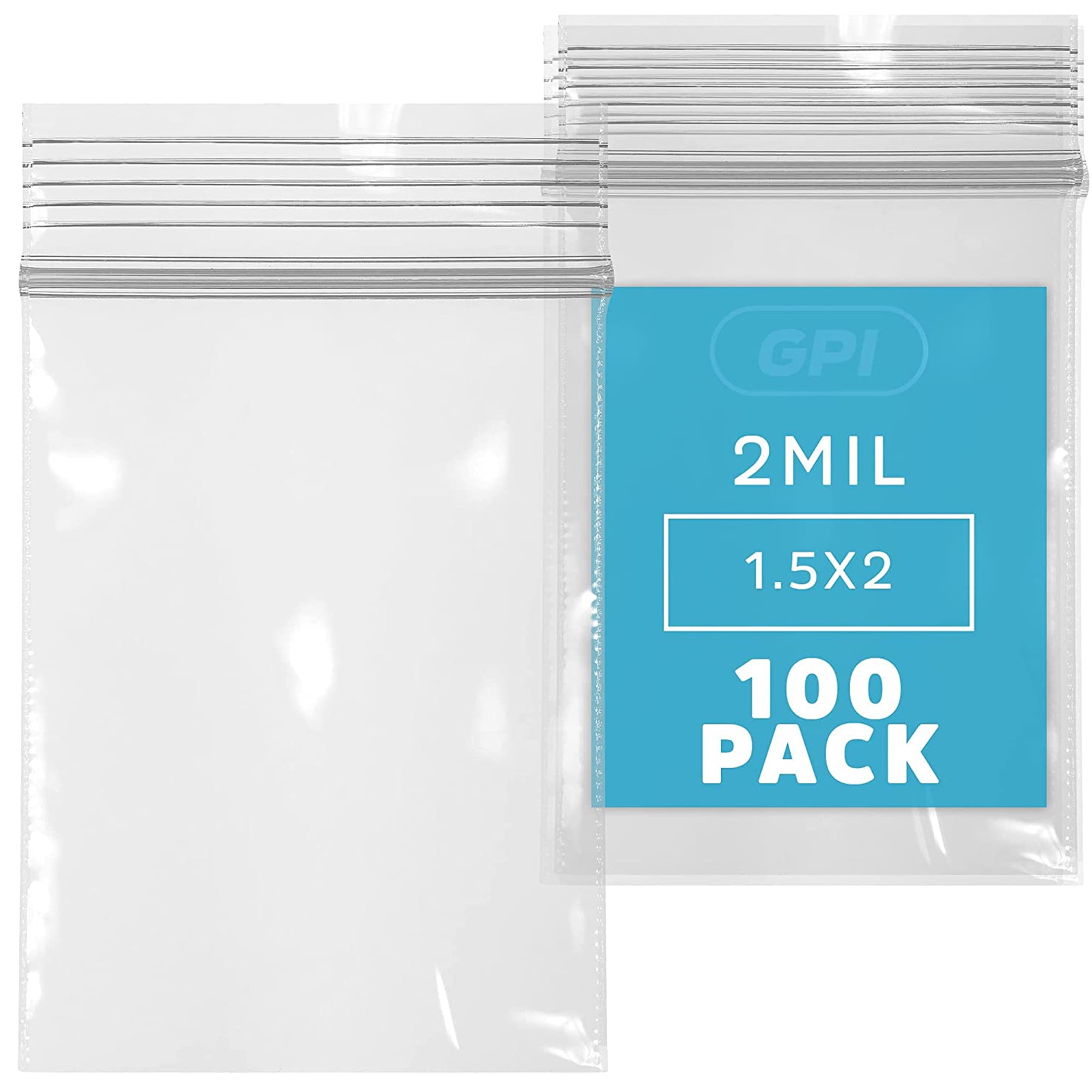 GPI Small Ziplock Plastic Lock Jewelry Bags 1.5” x 2”, 100-Pack for ...