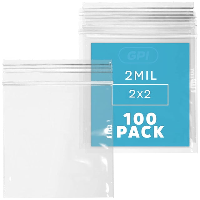 GPI 2” x 2” Resealable Ziplock Plastic Bag for Tiny Jewelry Storage ...