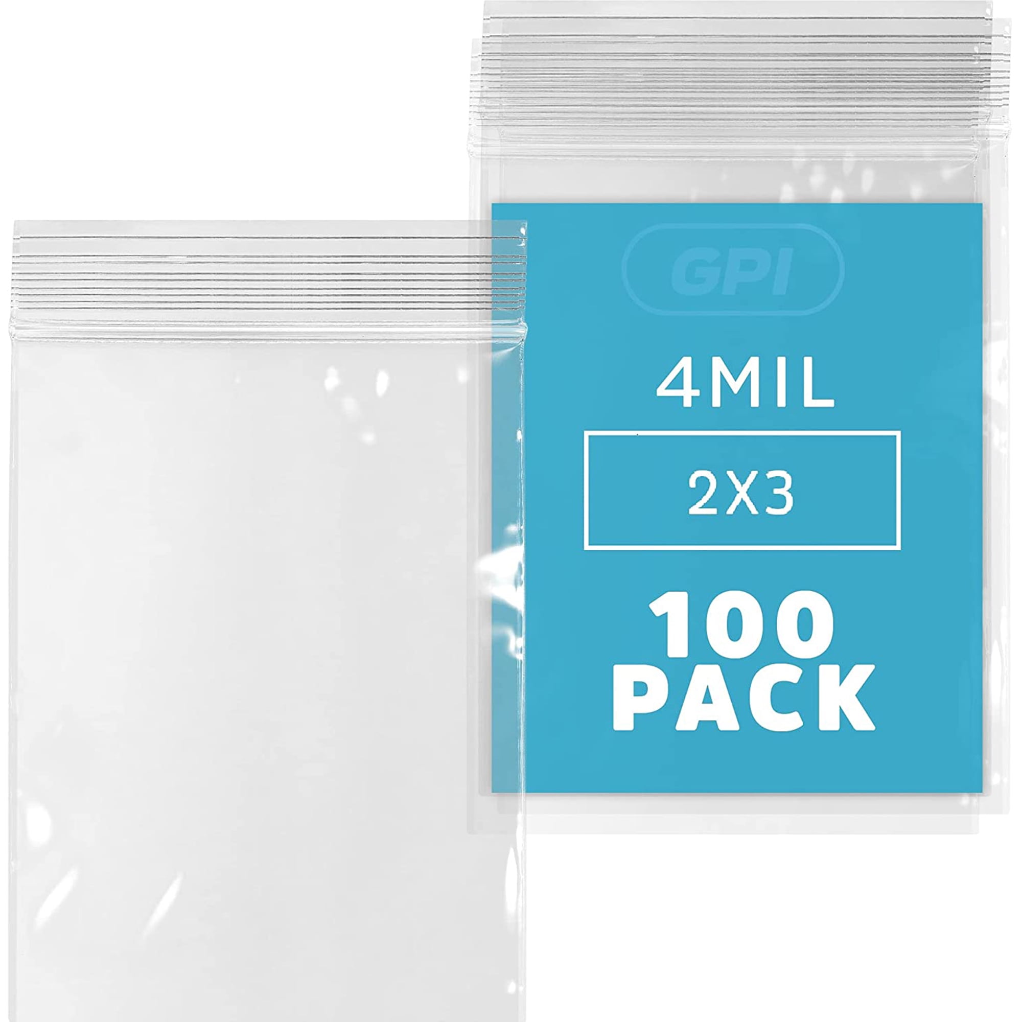 GPI 2” x 3” Small Plastic Zip Closure Sealable Locking Bags, Heavy Duty ...