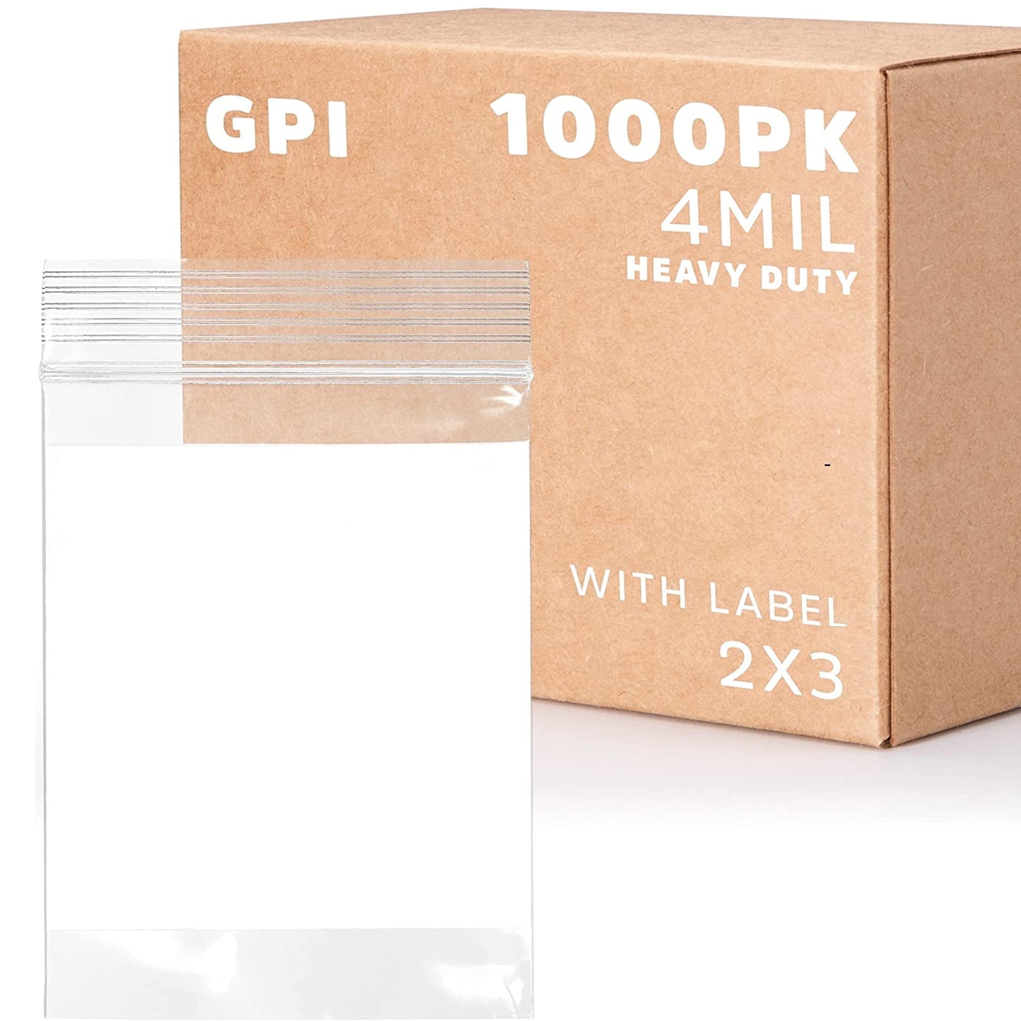 GPI 2” x 3” Heavy Duty Ziplock Bag 4 Mil Clear Resealable Bags with ...