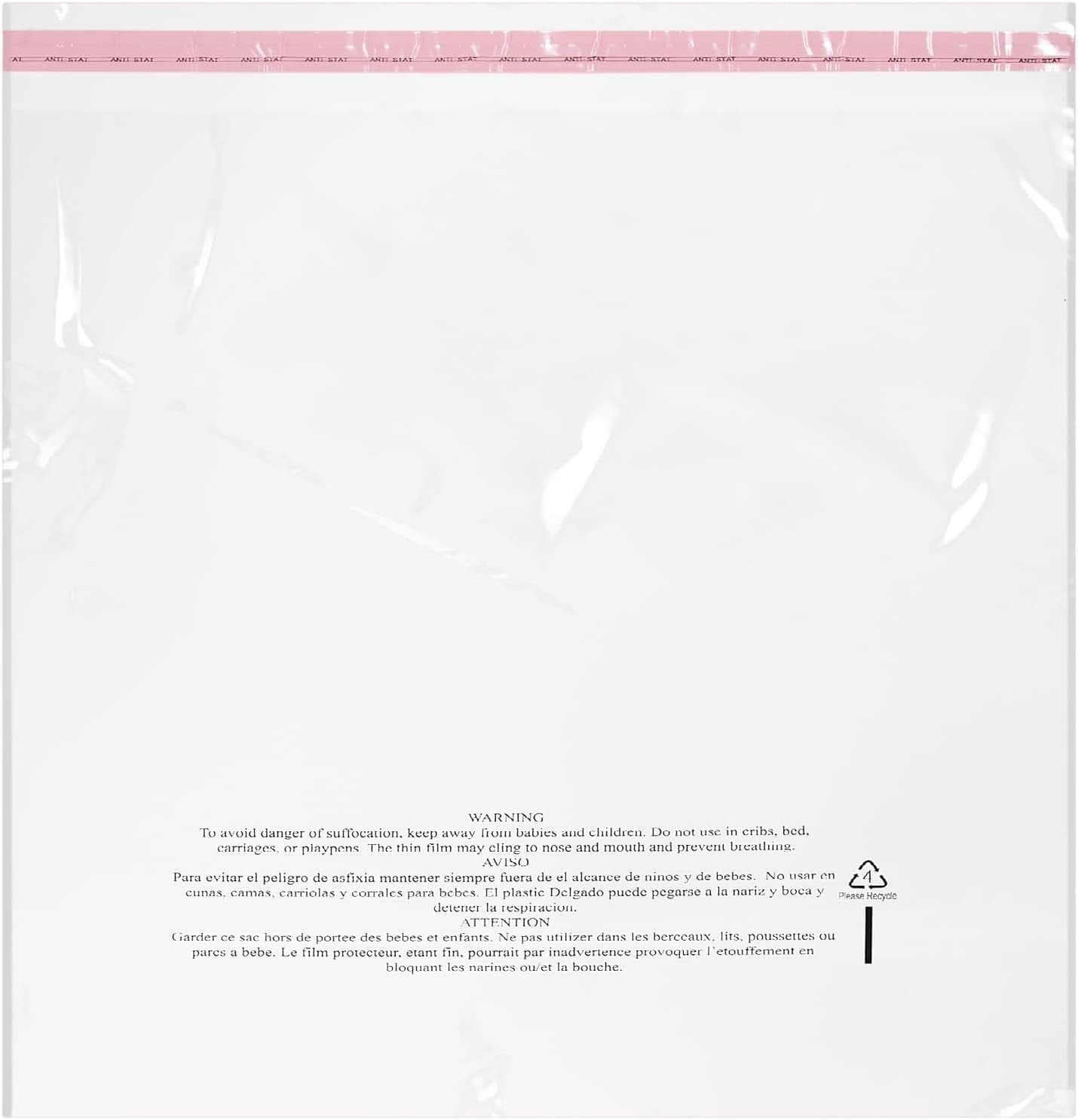 GPI 20” x 20” Clear Plastic Bags Self-Seal Polybags with Adhesive Strip ...