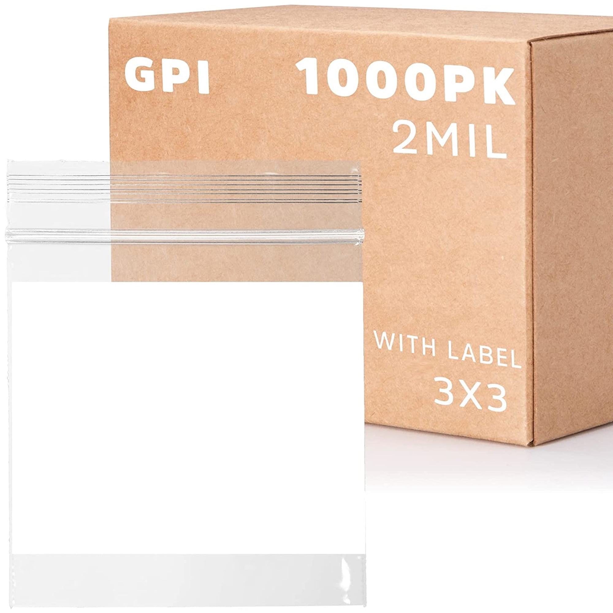 GPI 3” x 3” Heavy Duty Ziplock Bag 2 Mil Clear Resealable Bags with ...