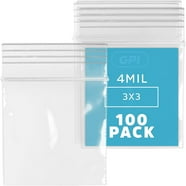 GPI 4” x 6” Reclosable Ziplock Bag 2 Mil Clear Zipper Bags, 100-Pack ...