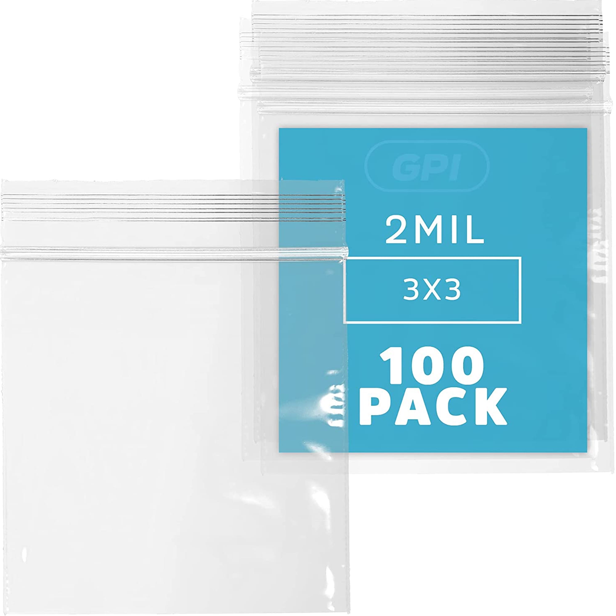 GPI Resealable Plastic Ziplock Bags, 3x3, Small Craft Lock, 2 Mil Clear, 100-Pack - Walmart.com