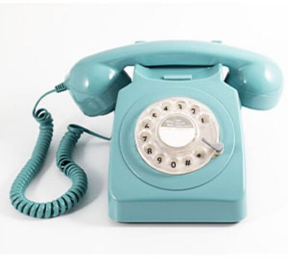 GPO 746 Corded Phone Classic Rotary Dial, Blue - Walmart.com