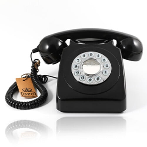 GPO Retro 746 Desktop Push Button Phone - Black - Walmart.com