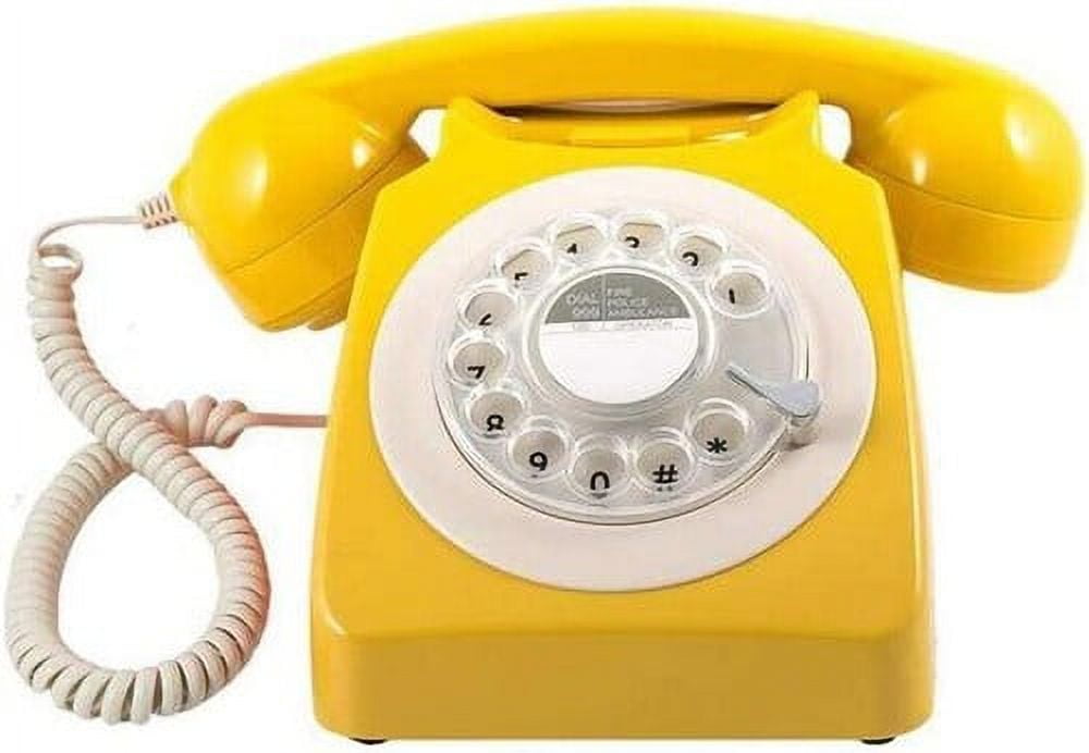 GPO Retro GPO746YEL 746 Desktop Rotary Dial Telephone - Mustard [MISC ...