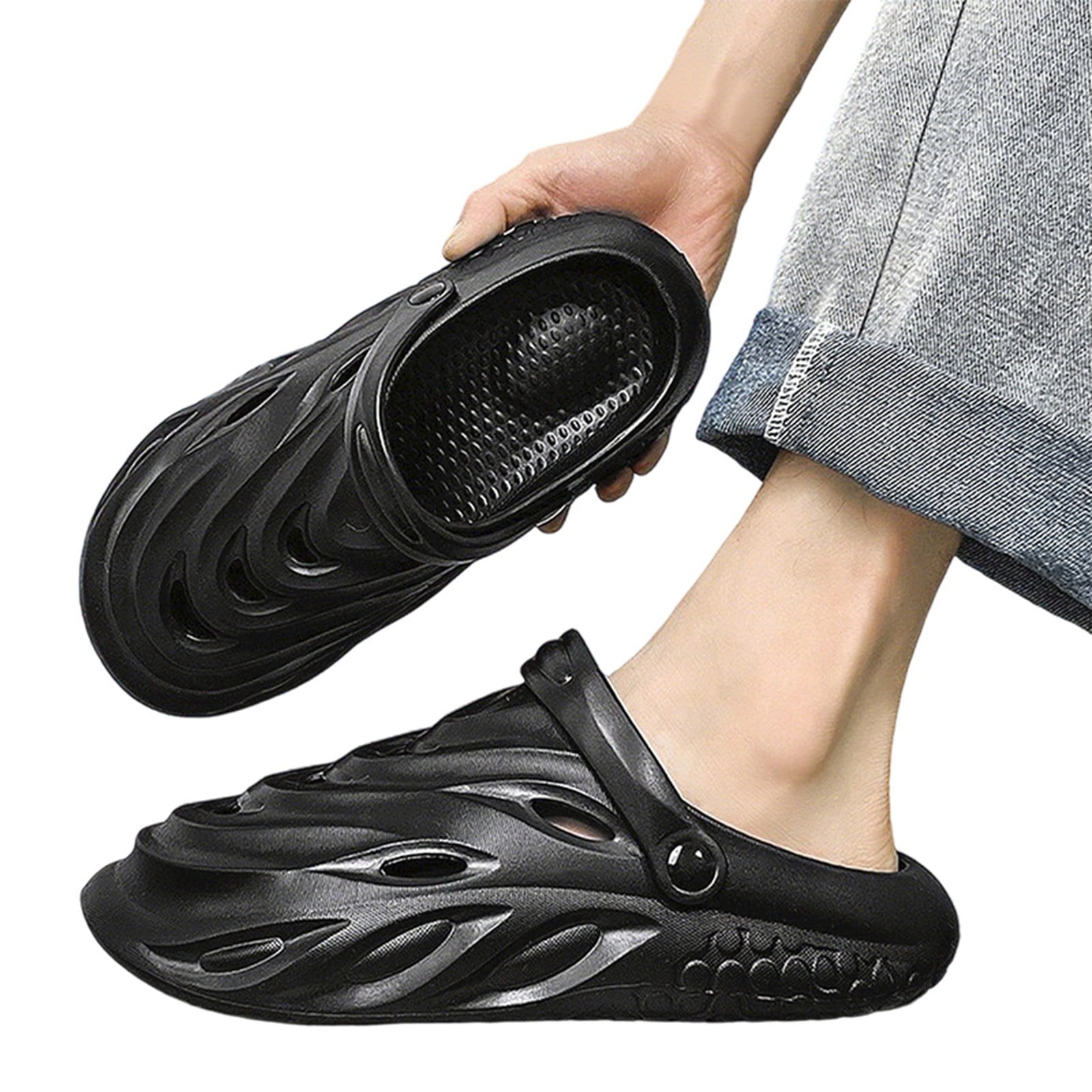 GPOECD Breathable Indoor Outdoor Clogs for Men Wide Design Soft Sole ...