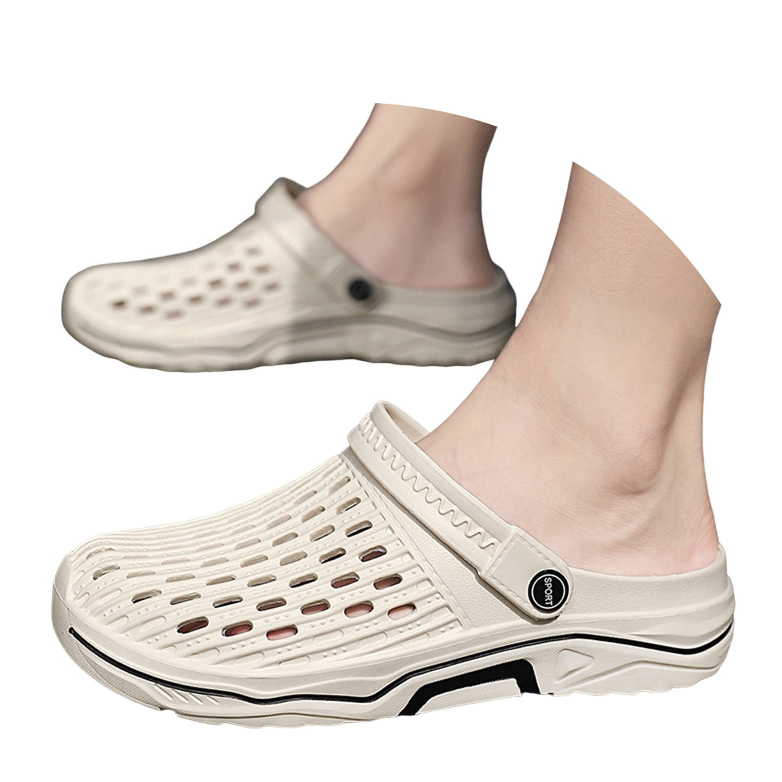 GPOECD Casual Men's Outdoor Indoor Beach Pool Shoes Ventilation Holes ...