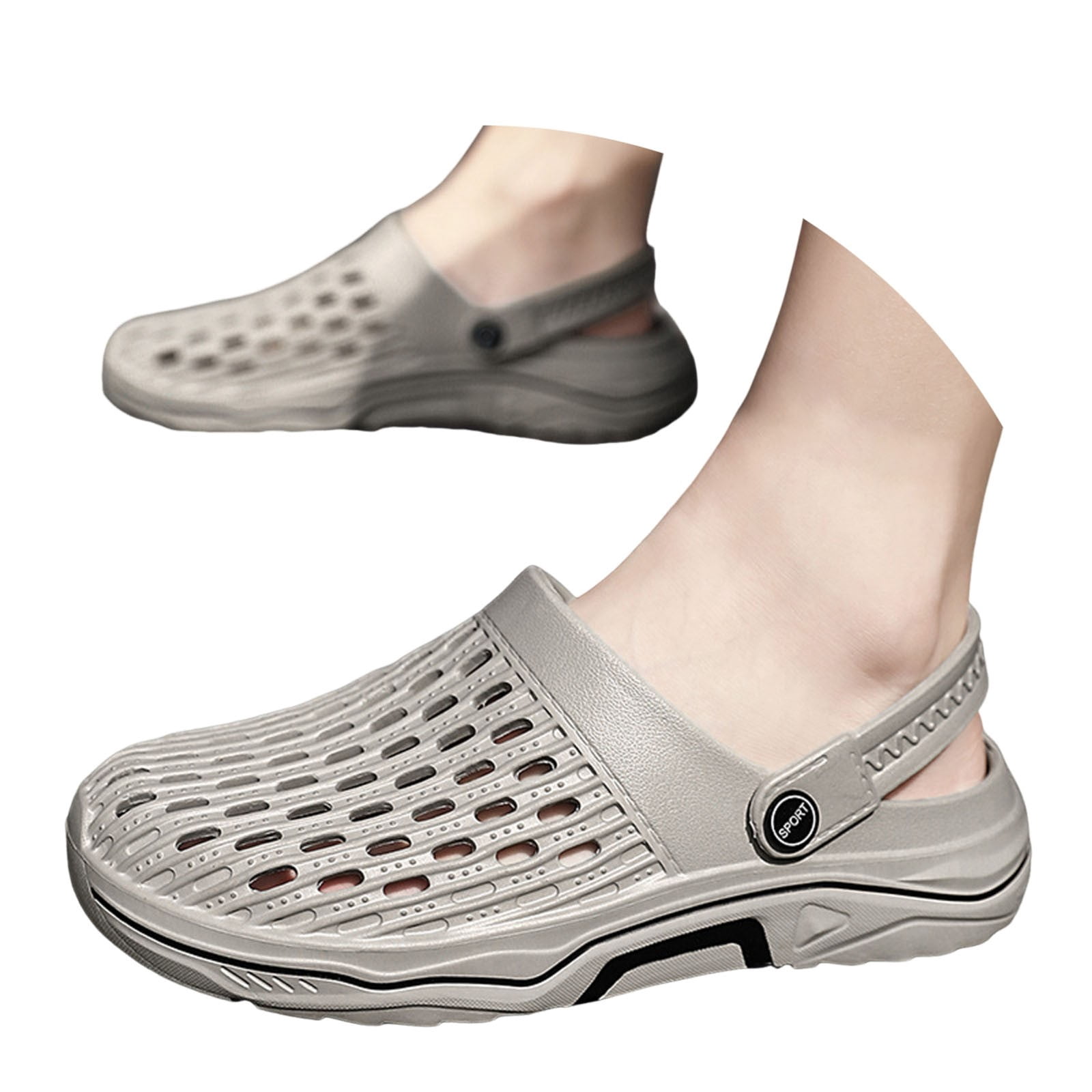 GPOECD Casual Men's Outdoor Indoor Beach Pool Shoes Ventilation Holes ...