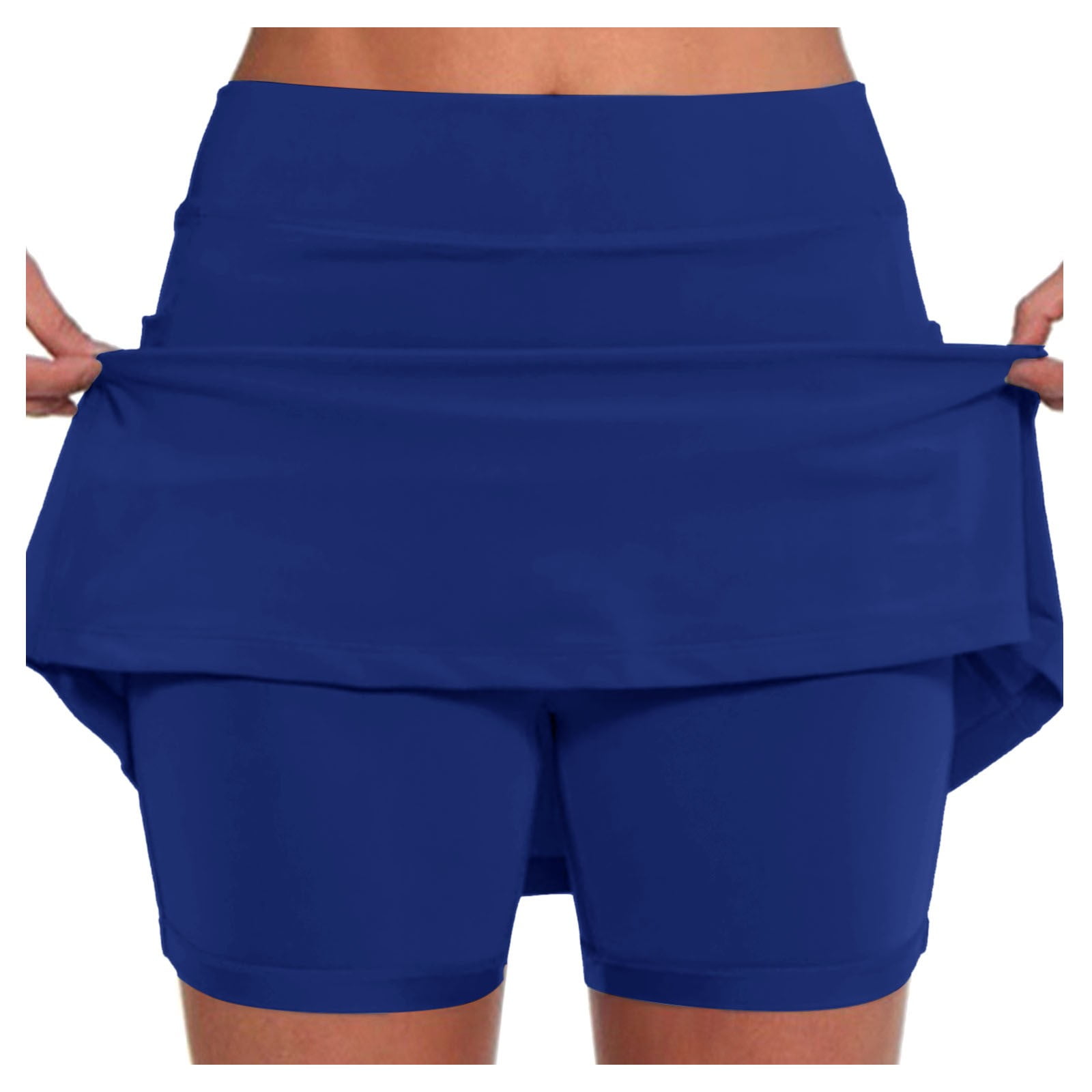 GPOECD Oversize Women's Solid Color Mid Waist Cascual Skort with ...