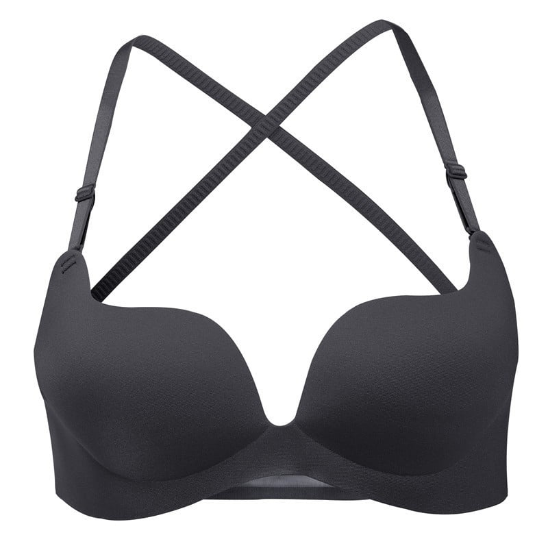 GPOECD Women Solid Color Scalloped Edge Back Support Bra Comfortable ...