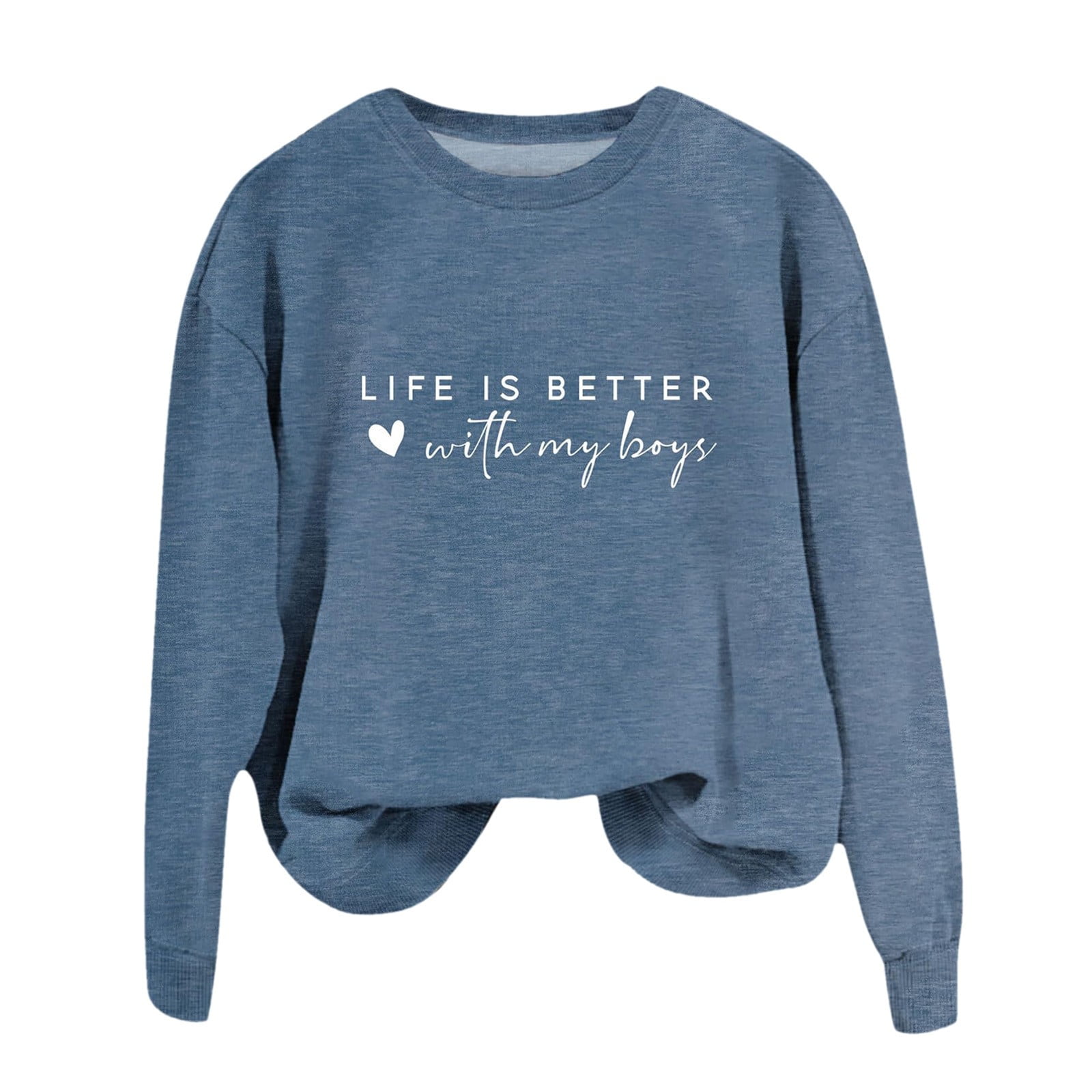 GPOECD Women's Airy Typography Print Sweatshirt - Long Sleeve Crewneck ...