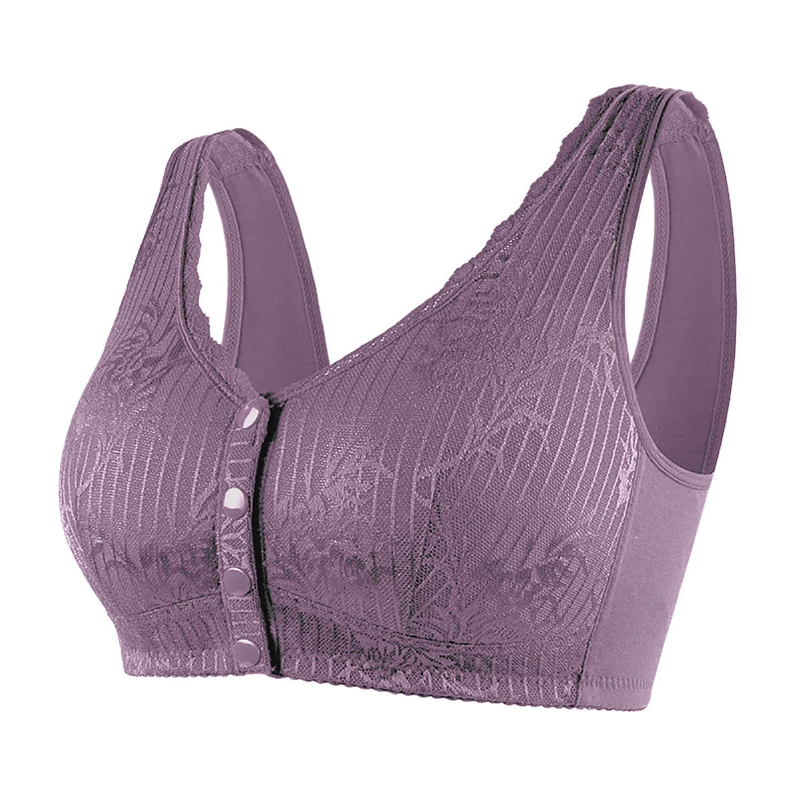 GPOECD Women's Front Open Cup Bra Adjustable Strap No Steel Ring ...