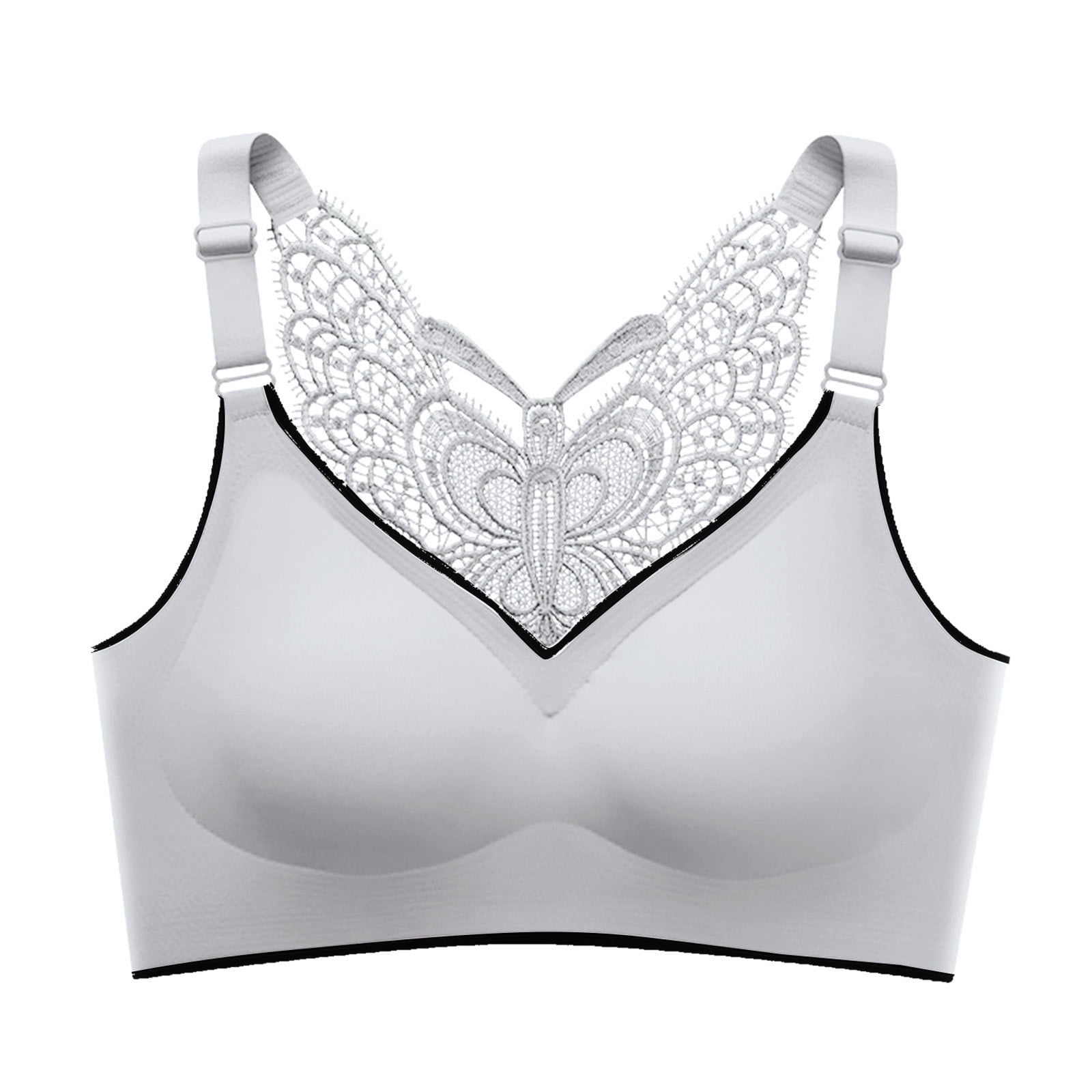 GPOECD Women's Ice Silk Comfort Bra for Large Chest Support Breathable ...