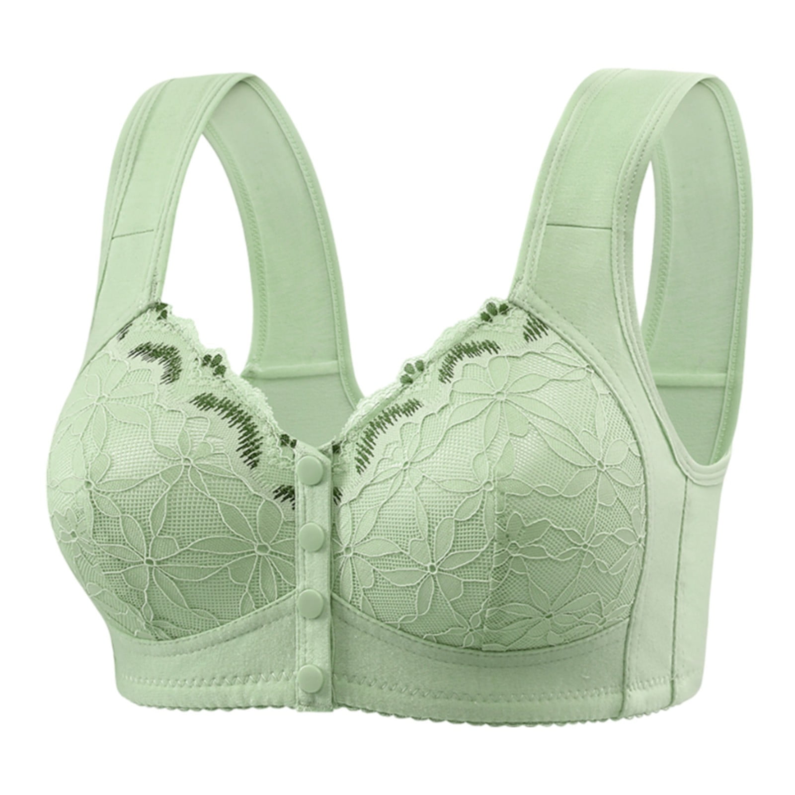 GPOECD Women's Plus Size Comfort Bra Front Closure Soft Cup Wireless ...