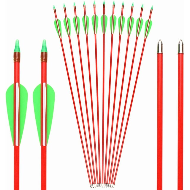 GPP 12 PK 28 Fiberglass Archery Target Arrows - Practice Arrow or Youth ...