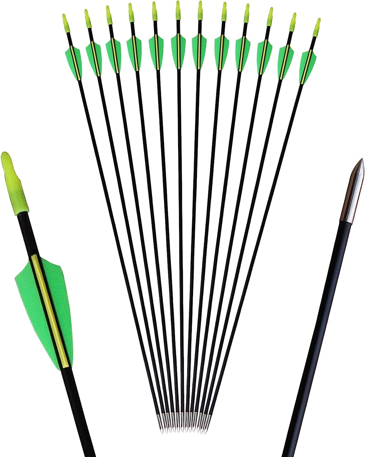 GPP 12PK 28'' Fiberglass Field Tip Archery Arrows - Practice & Youth ...