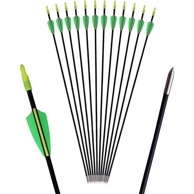 GPP 12PK 28'' Fiberglass Field Tip Archery Arrows - Practice & Youth ...
