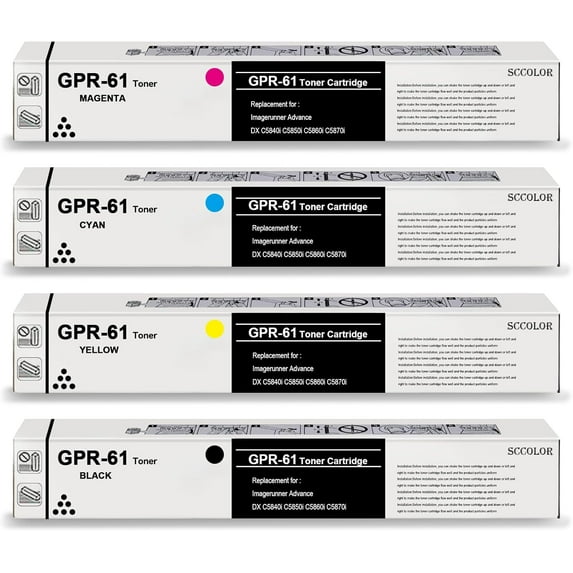 GPR-61 GPR61 High Yield Toner Cartridge GPR 61 GPR-61 Black Cyan ...