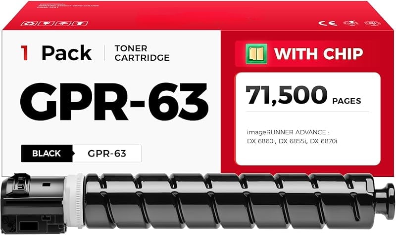 GPR-63 GPR63 Black Toner Cartridge 1-Pack with chip High Yield ...