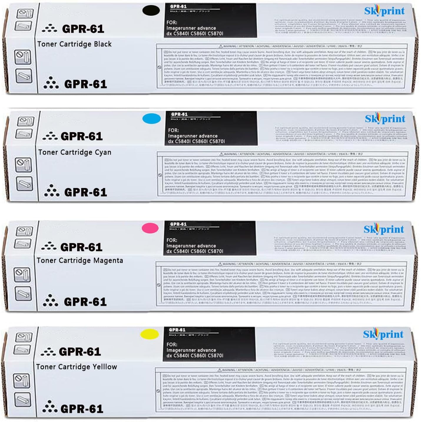 GPR61 GPR-61 High Yield Toner Cartridges GPR 61 GPR-61 Black Cyan ...