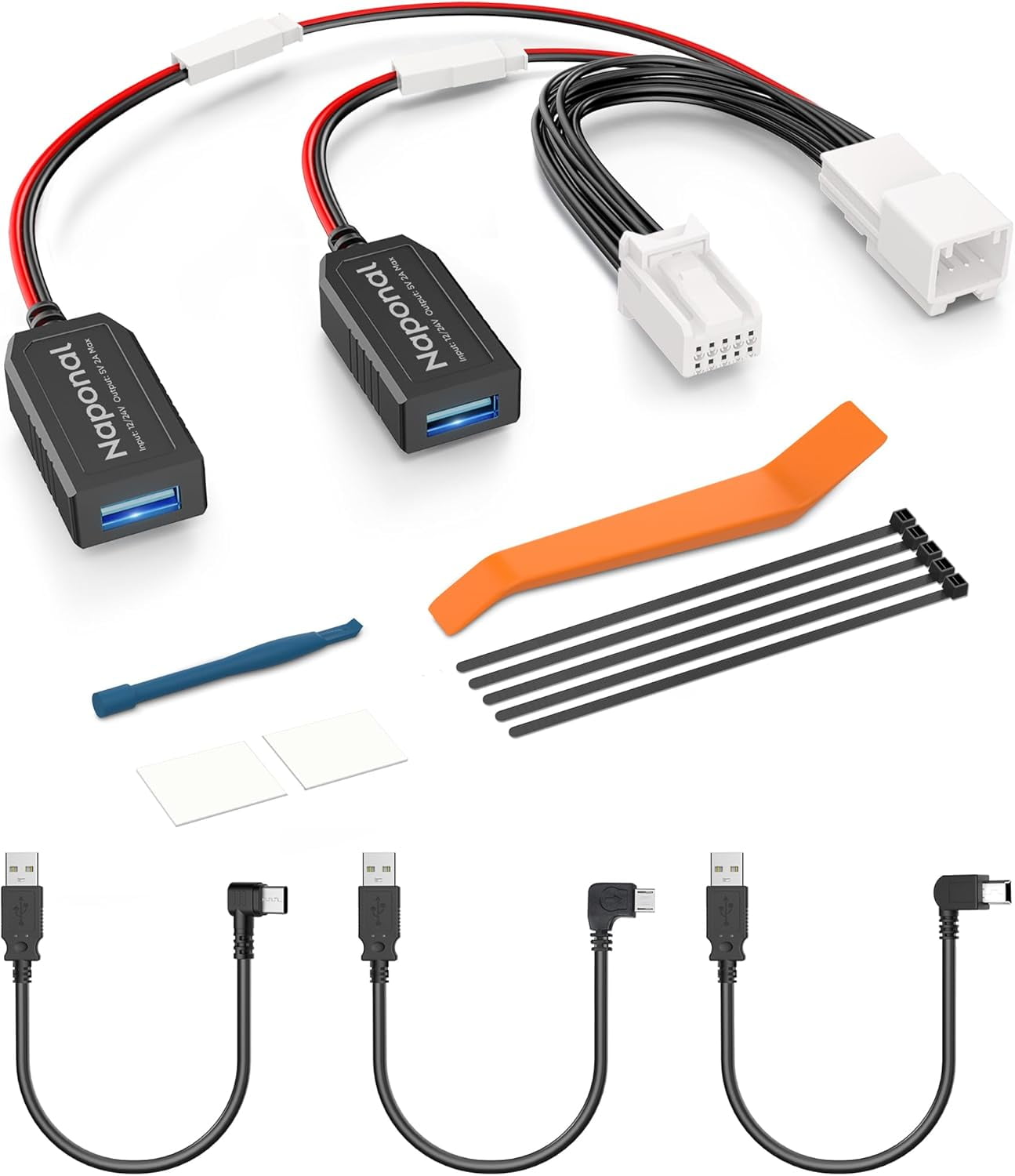 GPS Dash Cam Power Adapter, (10Pin Type B Connector) Mirror Camera ...